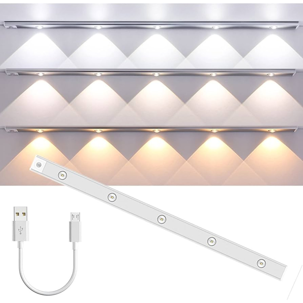LED pakraunamas šviestuvas su judesio davikliu, 60 cm MZ-L1812