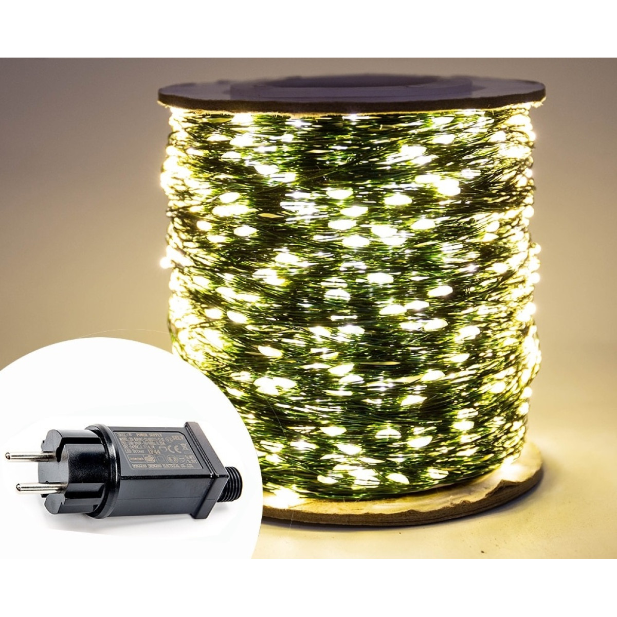 Vielinė LED girlianda 50 m – 500 LED, IP44, 8 funkcijos